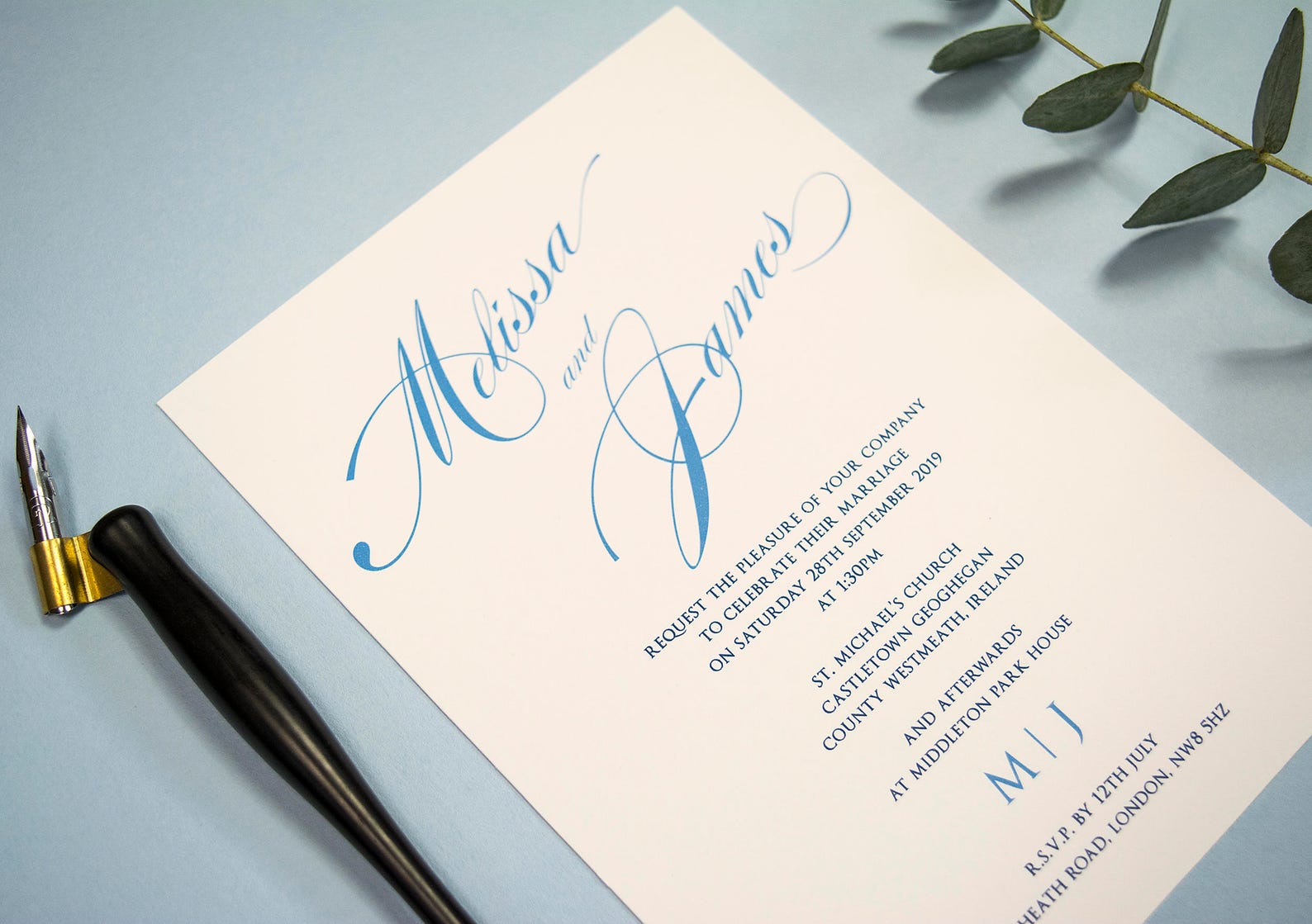 Modern Wedding Invitations /contemporary Monogram Wedding - Etsy UK