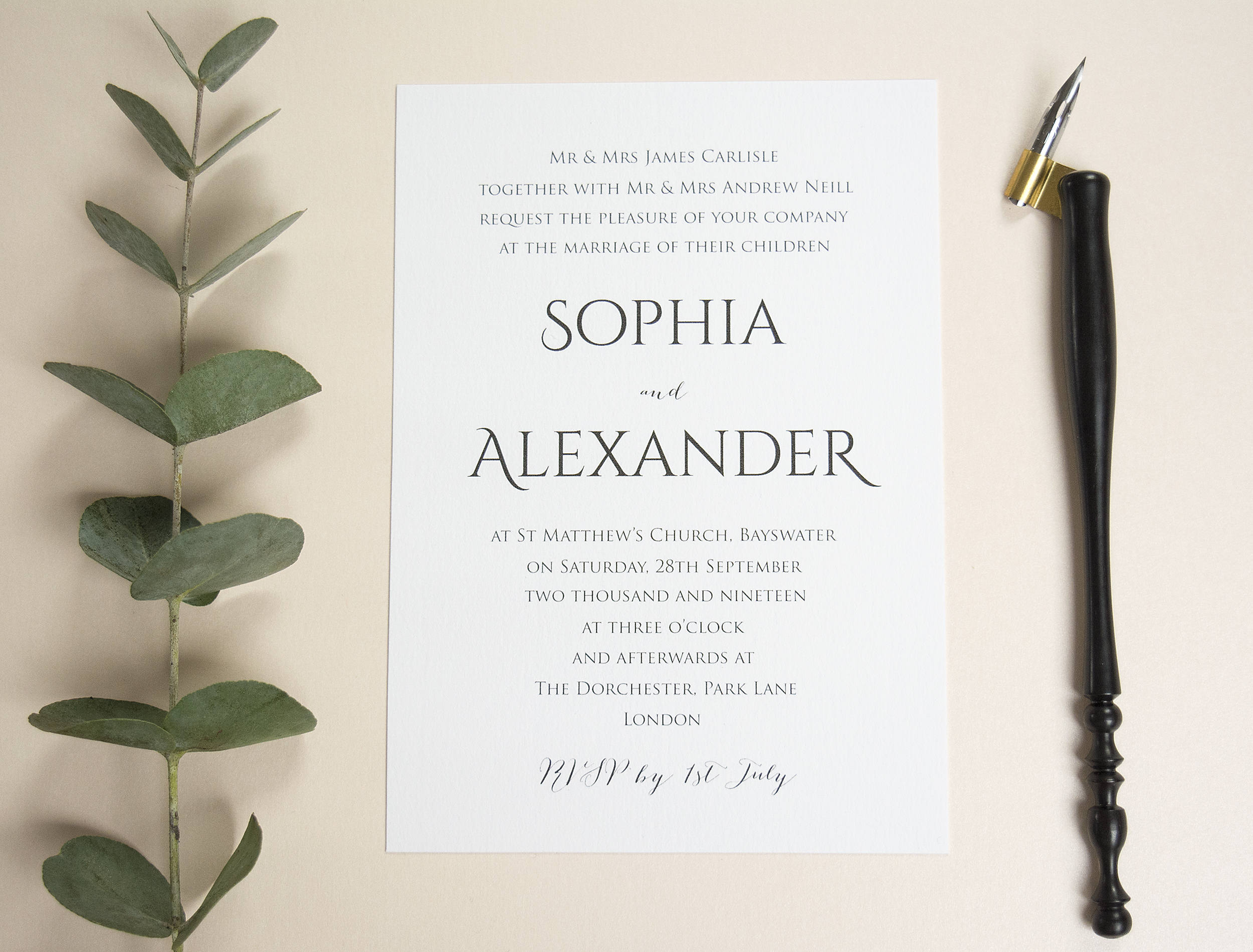 Traditional simple wedding invitations /modern classic wedding | Etsy