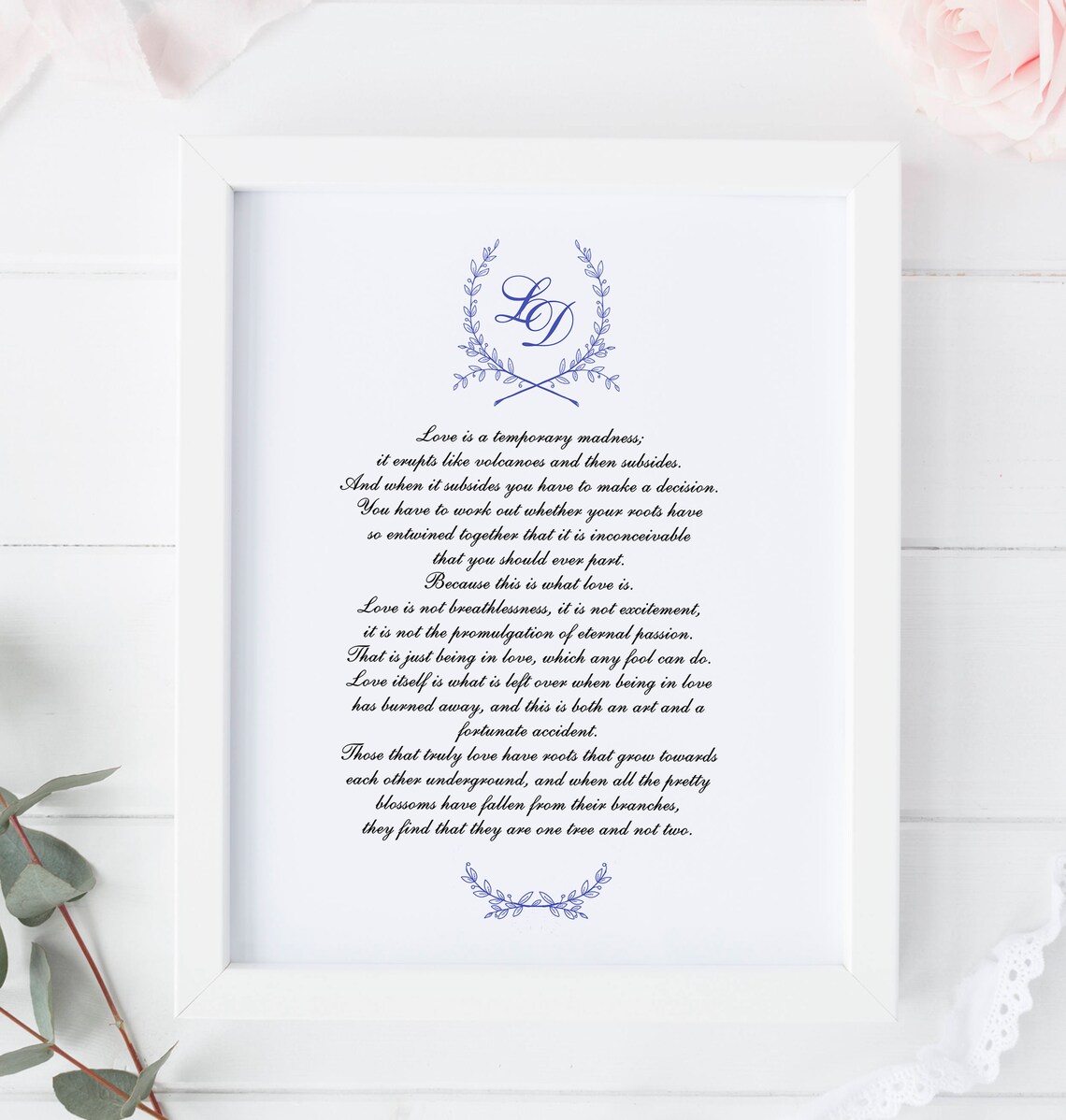 Wedding Poem Cards, Wedding Poem Sign, Custom Poem Text, Personalised ...