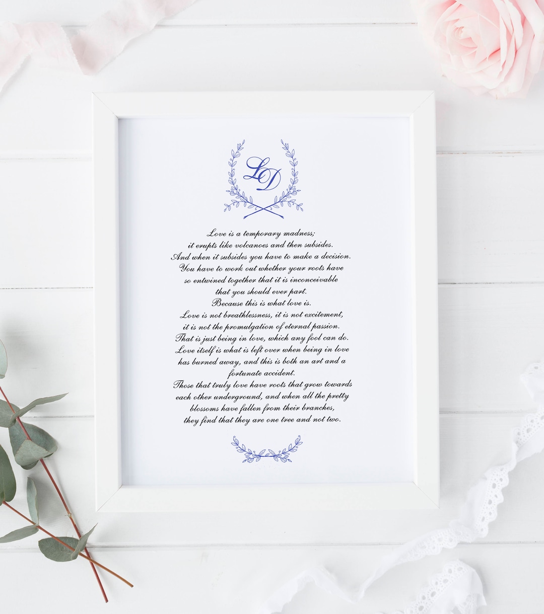 Wedding Poem Cards, Wedding Poem Sign, Custom Poem Text, Personalised ...