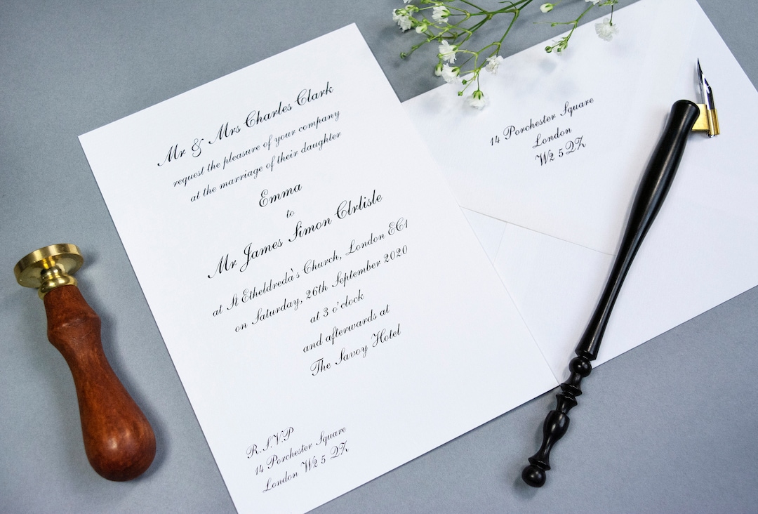 Traditional Simple Wedding Invitations / Formal Classic Invites ...