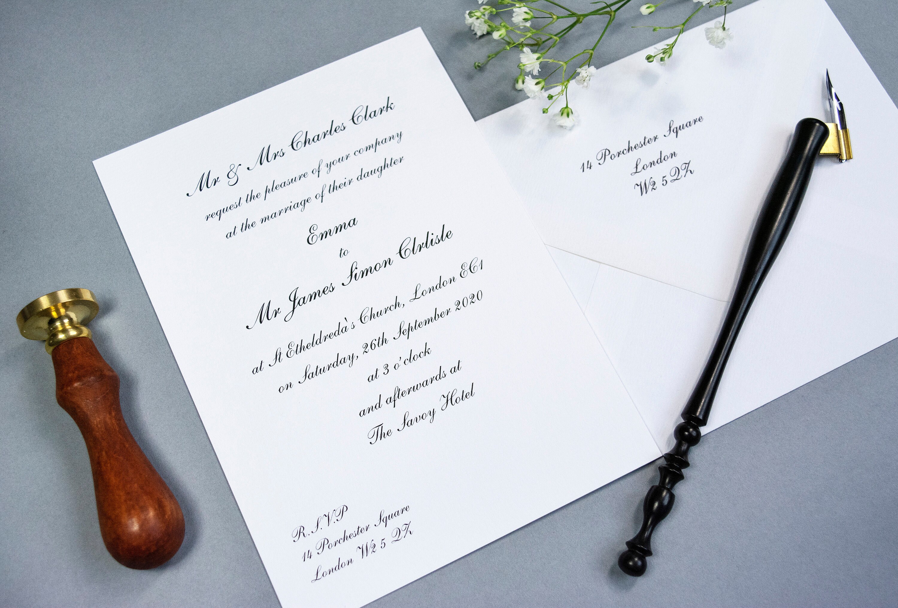 Traditional Simple Wedding Invitations / Formal Classic Invites ...