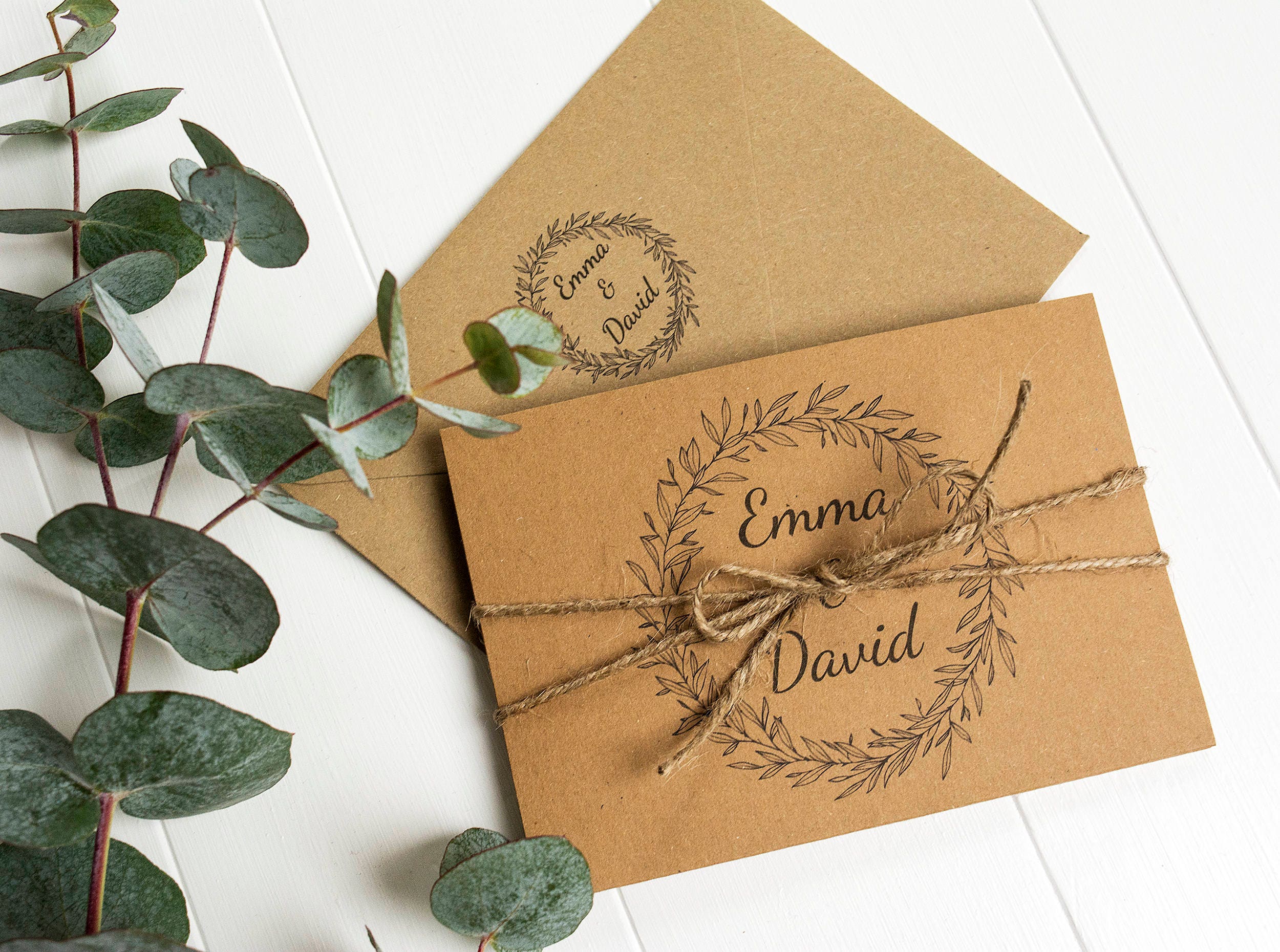 Tri-fold Wedding Invitations With Twine /rustic All in One | Etsy