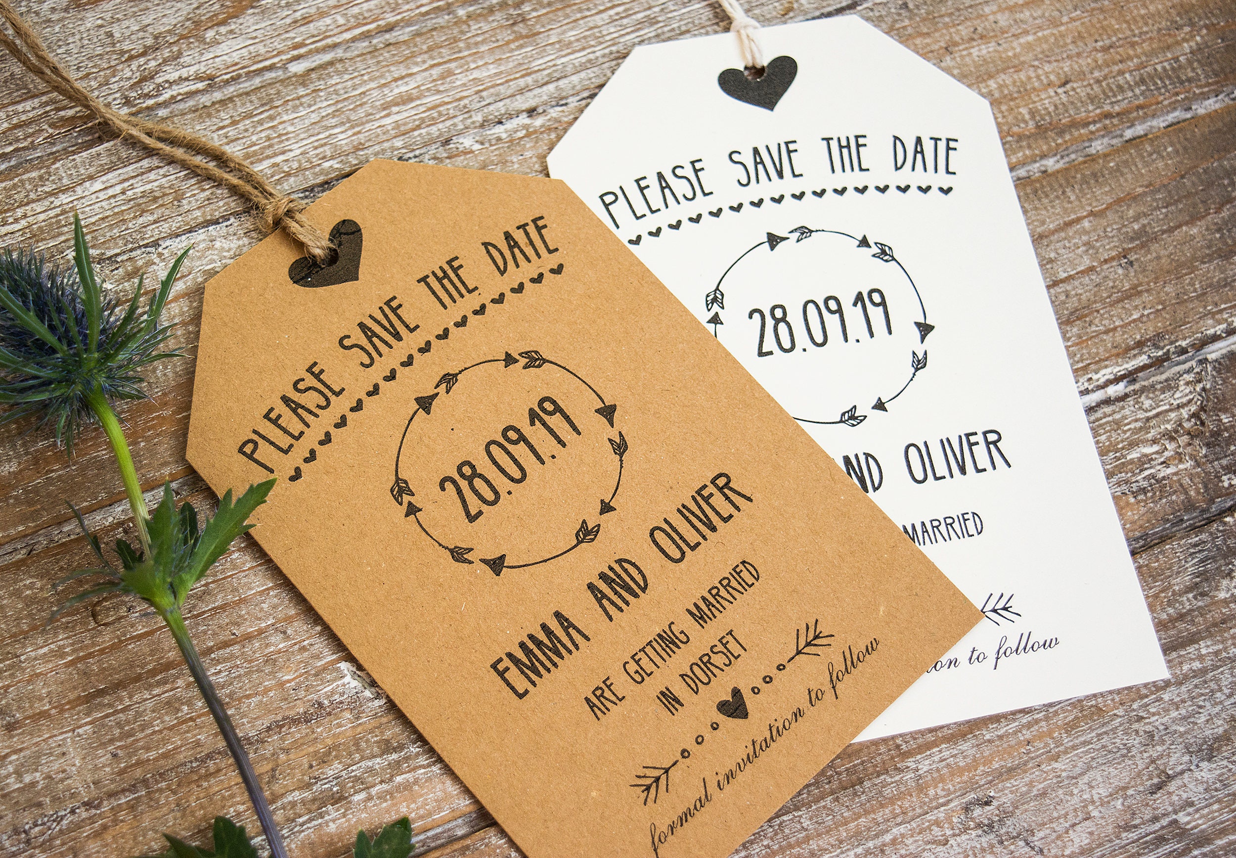 Rustic Boho Save the Date Card Tag/ Shabby Chic Save the Date Invite ...