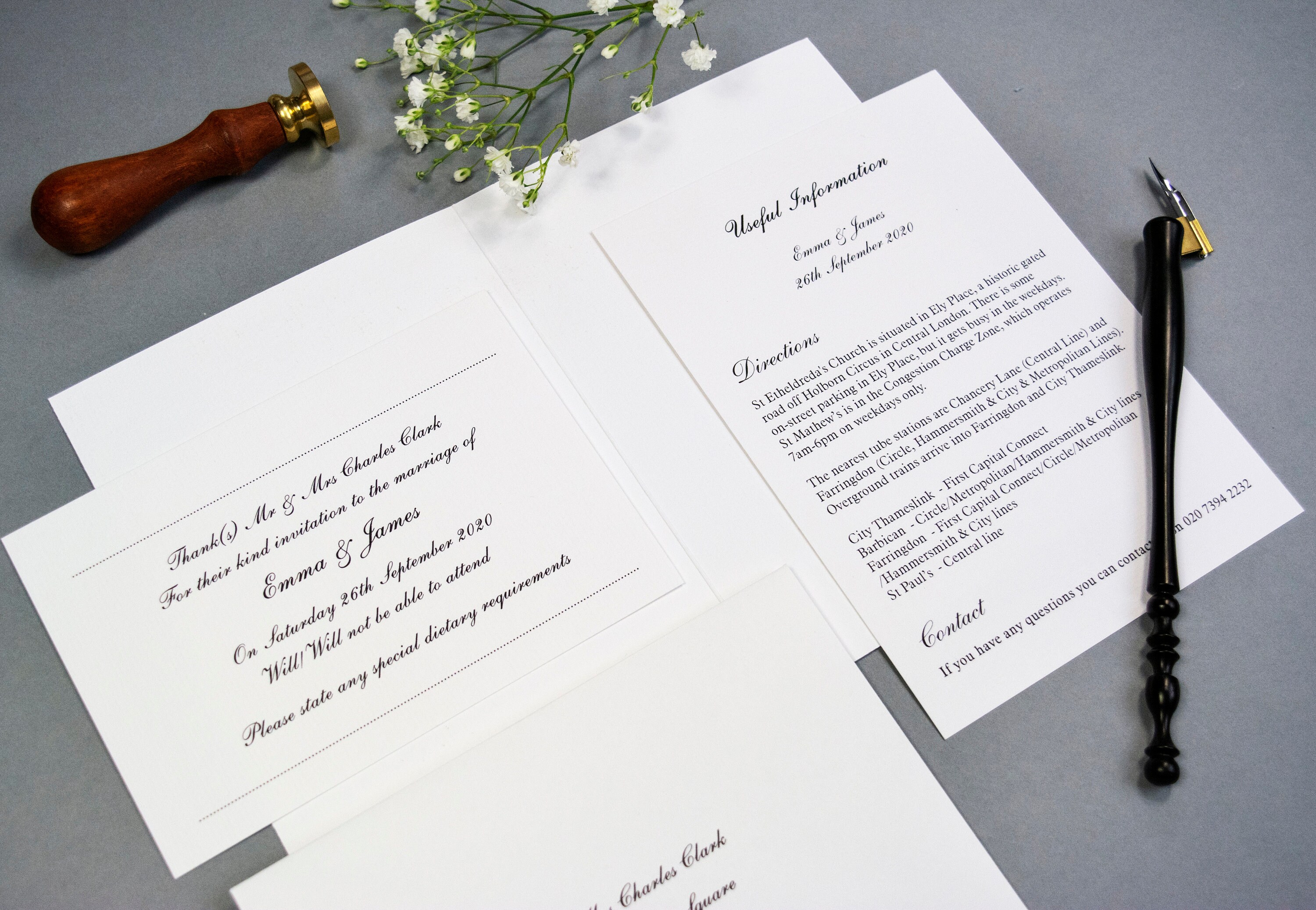 Traditional Simple Wedding Invitations / Formal Classic Invites ...