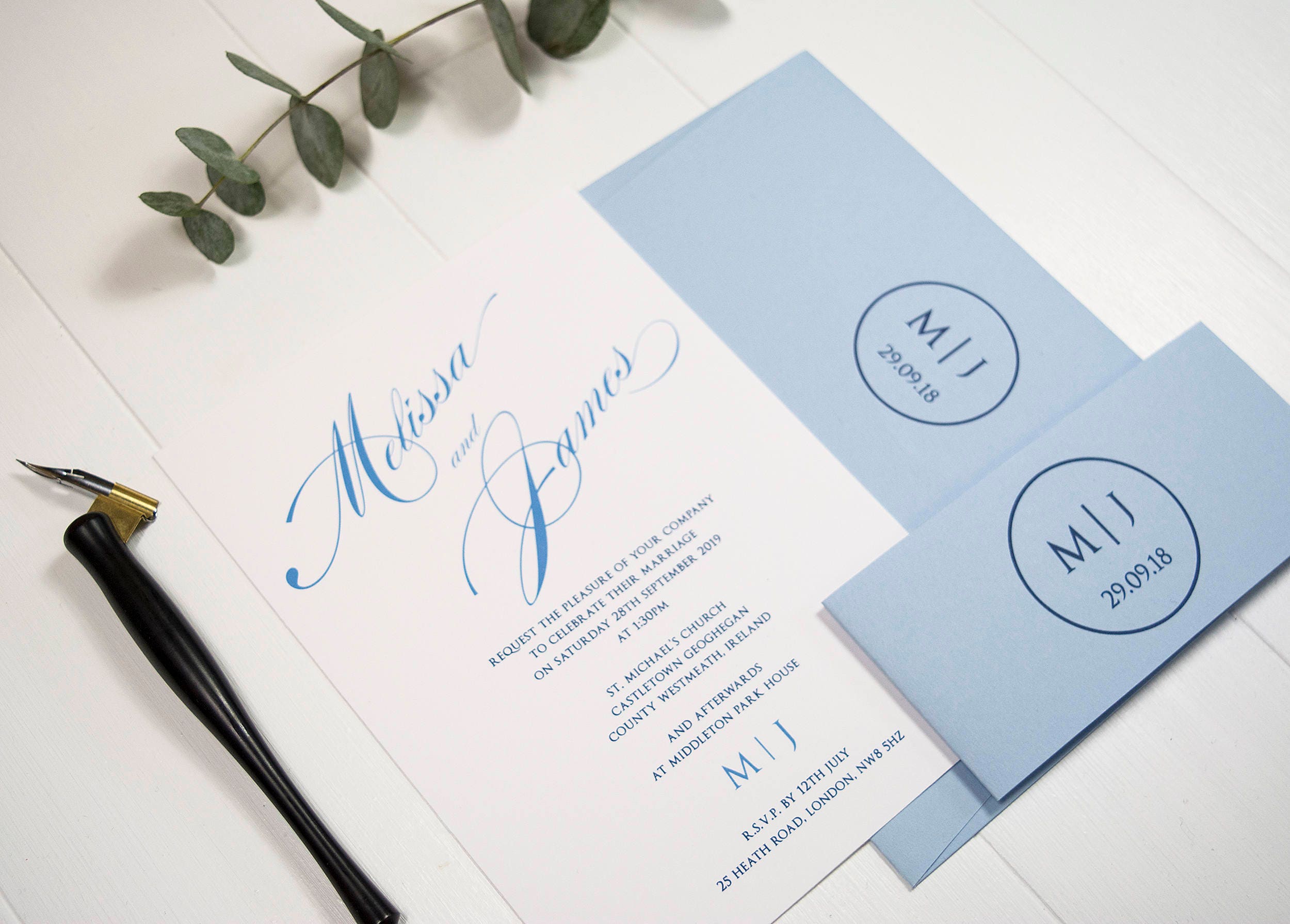 Modern Wedding Invitations /contemporary Monogram Wedding - Etsy UK