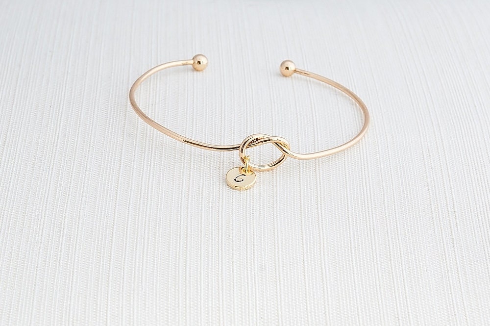 Gold Love knot Bracelet, Tie the knot bracelet, knot bracelet ...