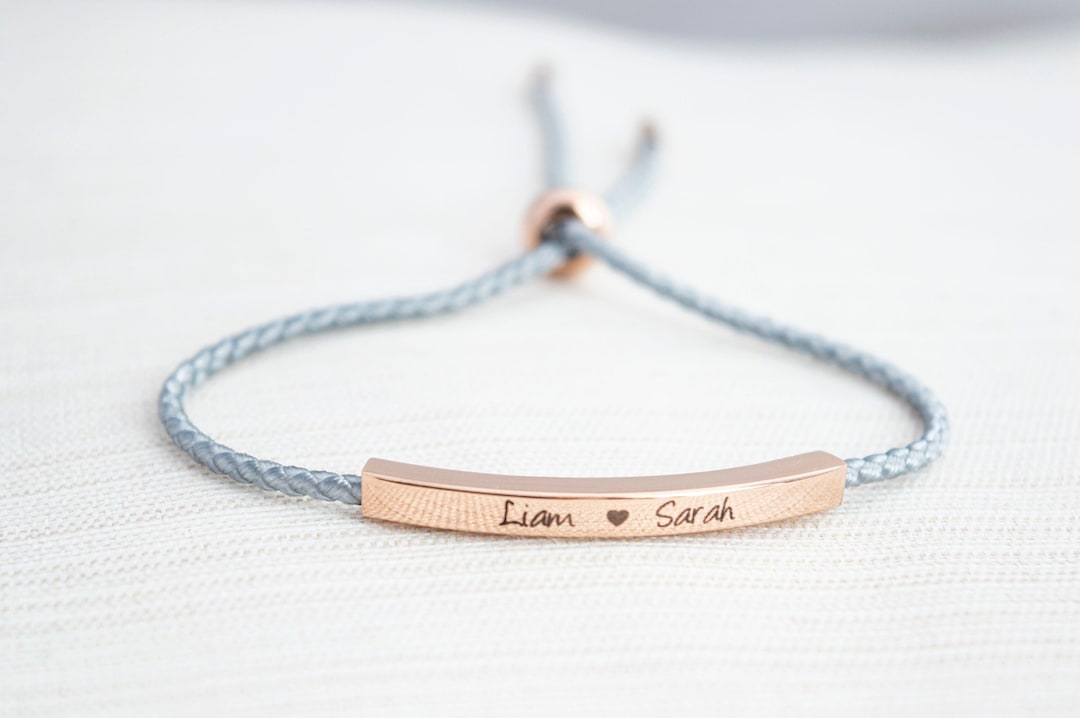 Personalised Name Bracelet, Engraved Bar Bracelet, Gift for Her ...