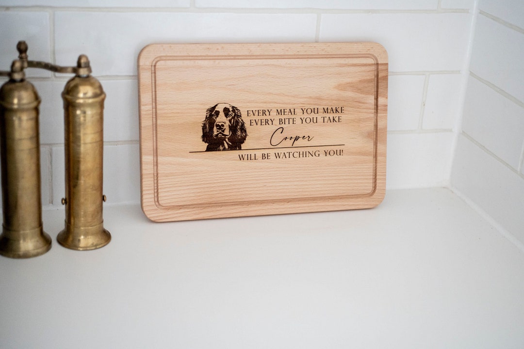 Personalized Dog Wooden Chopping Board, Breed Dog Gift - Etsy