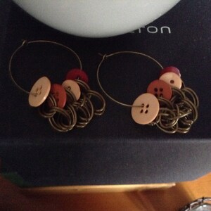 Button Hoop Earrings - Etsy