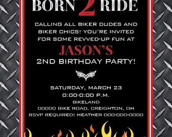 Born 2 Ride Birthday Invitation - Etsy