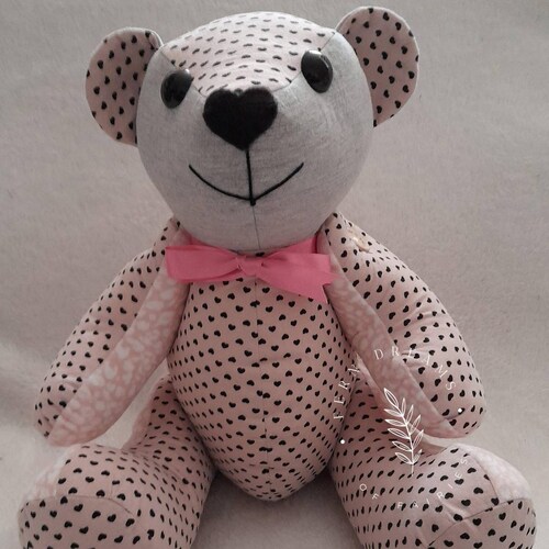 Heart Shaped Memory Bear Patch Sew On-memory Cushion - Etsy