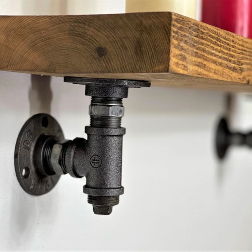 Chunky Pipe Shelf Brackets Cast Iron. Retro Funky Pipe - Etsy UK