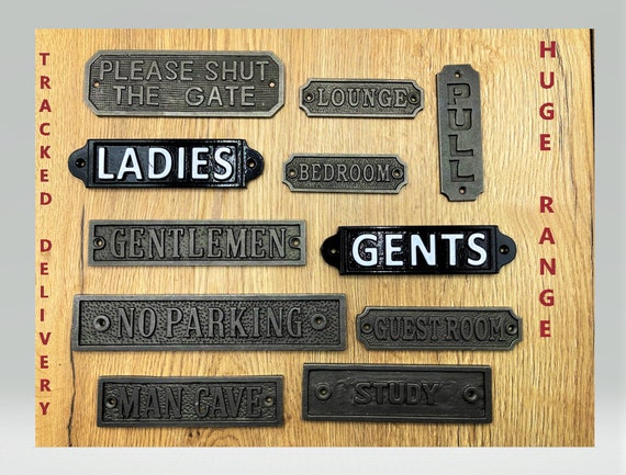Vintage Style Cast Iron Wall / Door Sign Plaque cast iron | Etsy