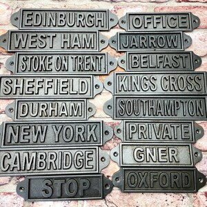 Cast Iron Vintage Wall Plaques/signs- Range of Styles and Colours-over ...
