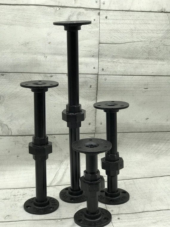 Set of 4 Furniture union PIPE Legs 1 2 Black Pipe sizes 13cm 63cm Steam Punk Cabinet Coffee Table Desk Legs Etsy