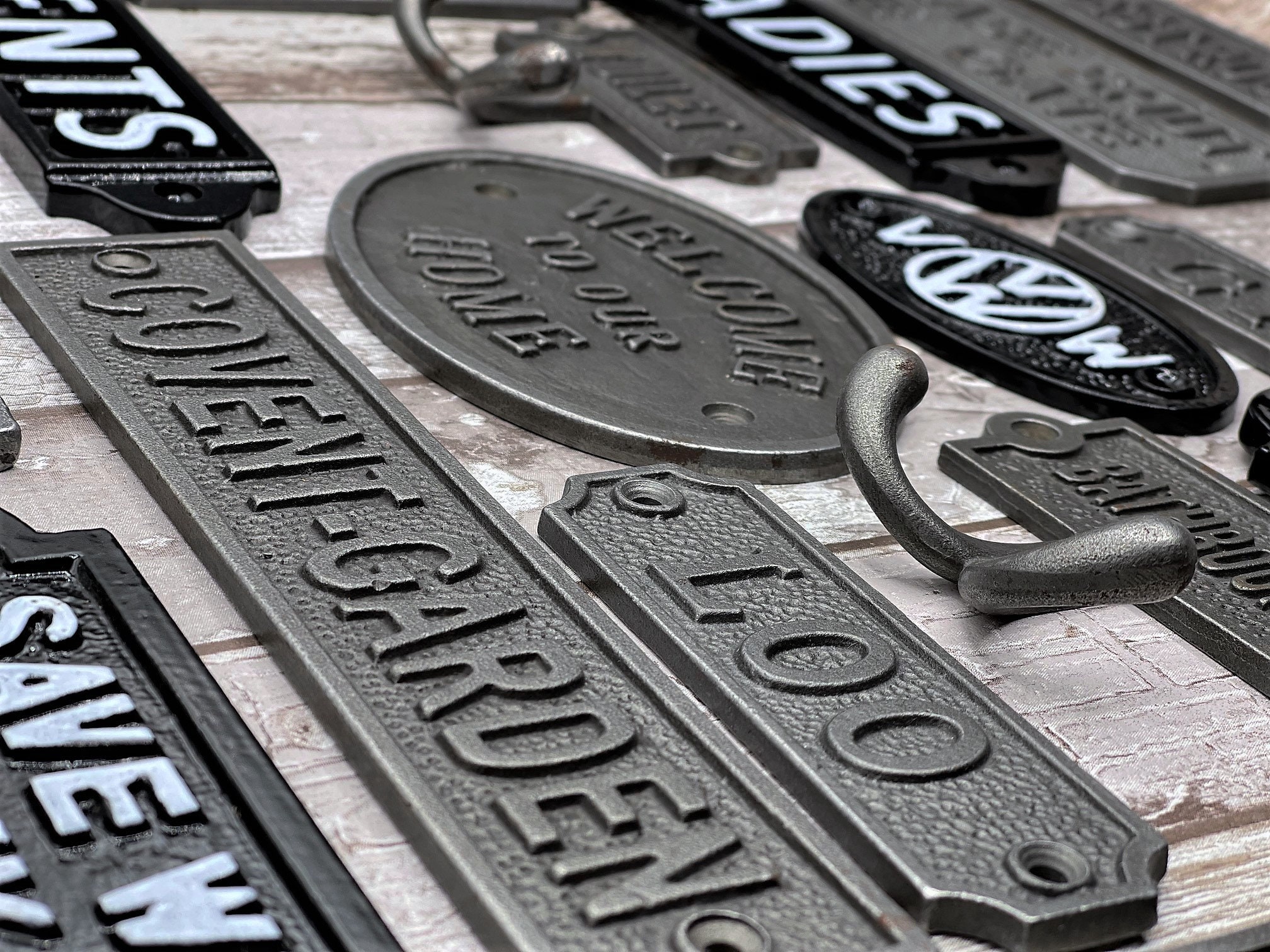 Vintage Style Cast Iron Wall / Door Sign Plaque - Cast Iron Signs and ...