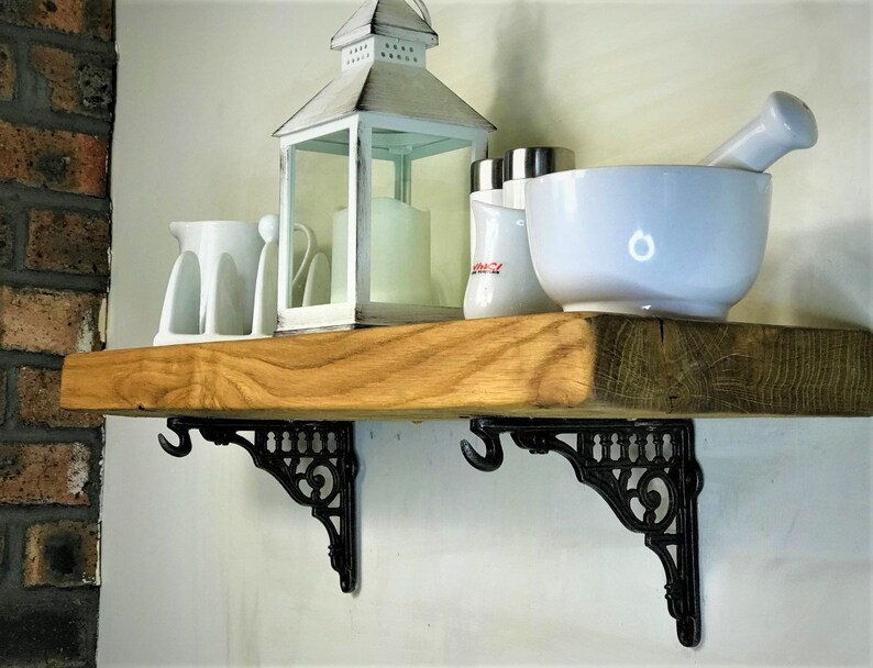 PAIR of Cast Iron ROMAN HOOK Shelf Bracket 5" X 6" Antique Vintage ...