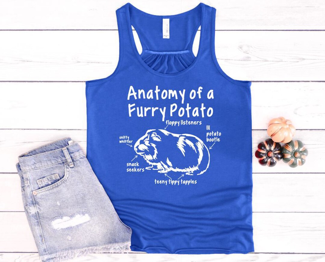 Anatomy of a Furry Potato (guinea Pig) Women Flowy Racerback Tank Top ...