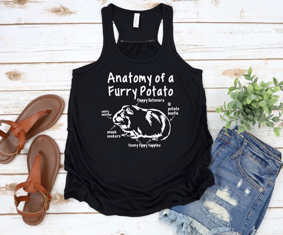 Anatomy of a Furry Potato guinea Pig Youth Flowy Racerback - Etsy
