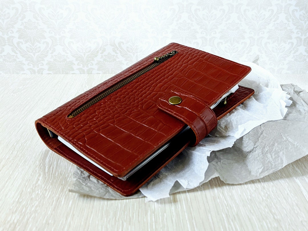 Leather Planner 2024 Personal Size Croc Leather Agenda - Etsy UK