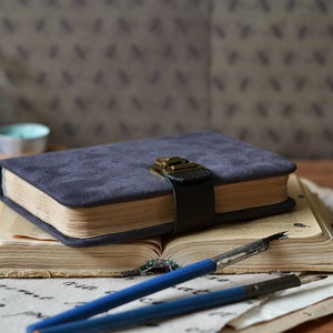 Vintage notebook with lock Old paper diary A6 Suede journal | Etsy