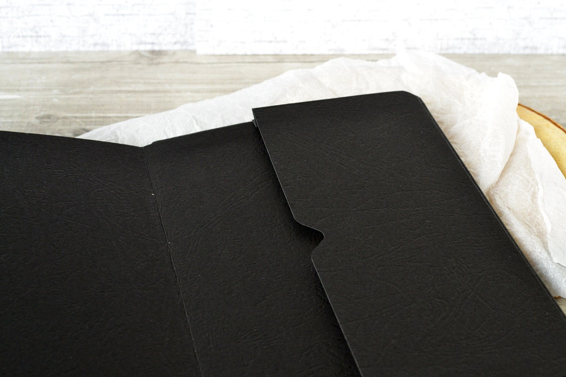 Black pages notebook A5 journal black paper Faux leather | Etsy