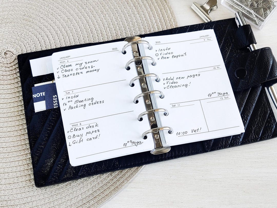 2025 2026 Pocket Planner Pages Printed, A7 Inserts for Filofax, Yearly ...