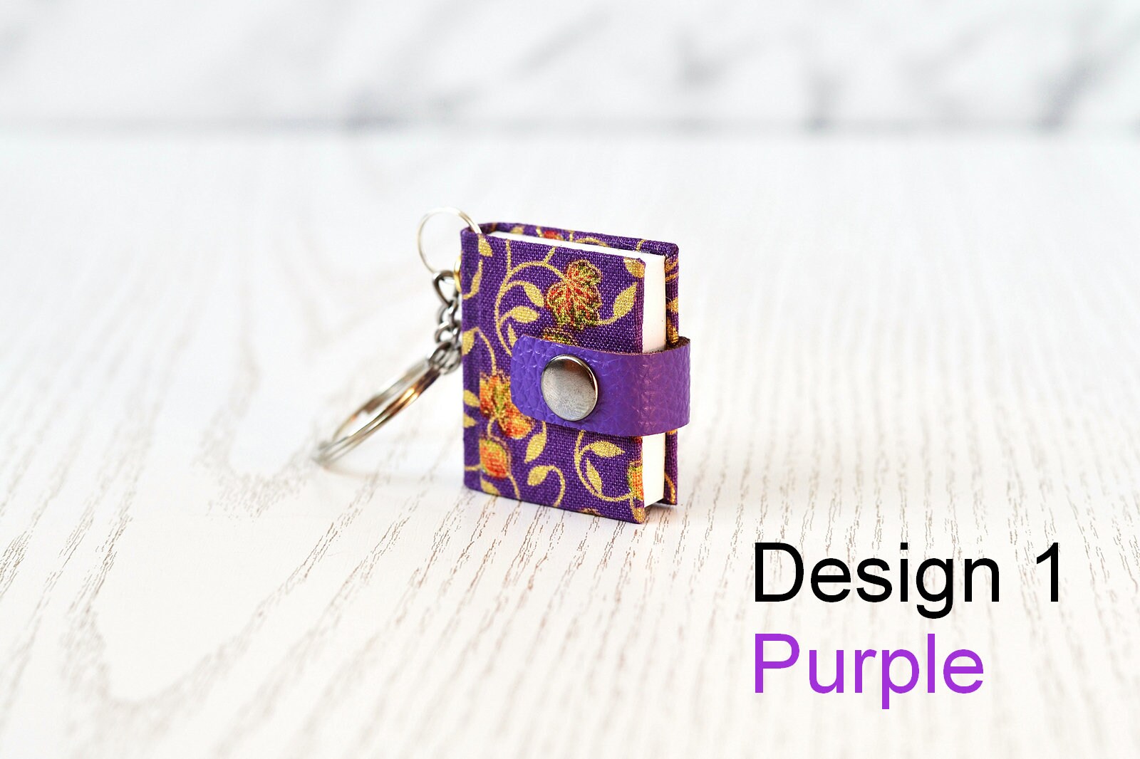 Mini notebook keychain Blue small journal. Tiny mini journal | Etsy