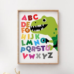 Dinosaur ABC Poster, Alphabet Print, Dinosaur Gift, Nursery Print, Dino ...