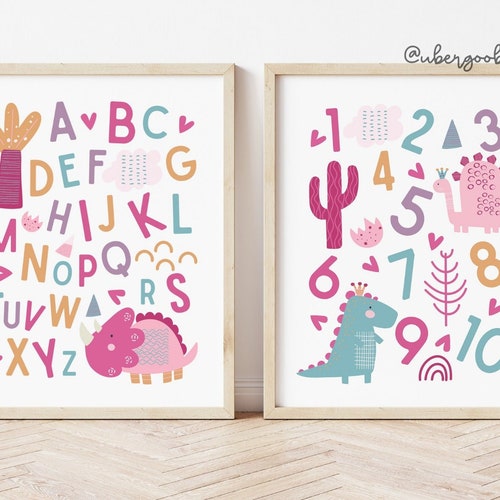 Dinosaur ABC Poster Alphabet Print Dinosaur Gift Nursery - Etsy
