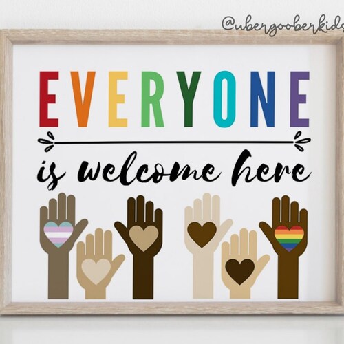 Everyone is Welcome Here Printable Wall Art Diversity - Etsy