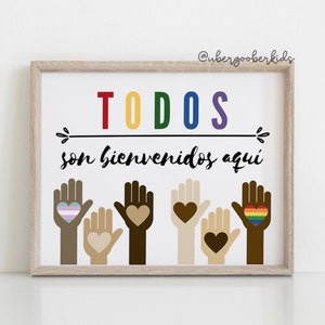 Everyone Welcome Here, Diversity Art, Classroom Decor, Educational Wall ...