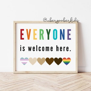 School Office Sign, Therapist Sign, Everyone Welcome, Inclusion Wall ...