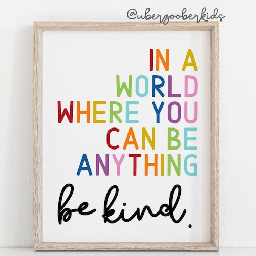 Be Kind Print Playroom Poster Playroom Decor Daycare - Etsy