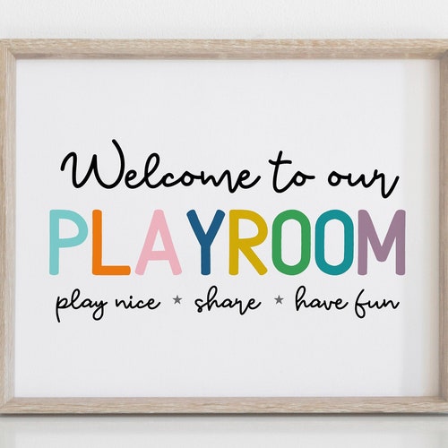 Playroom Welcome Sign Playroom Wall Art Playroom Poster - Etsy