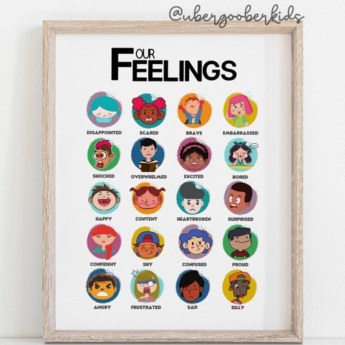 Printable Feelings Chart Diversity Classroom Poster - Etsy