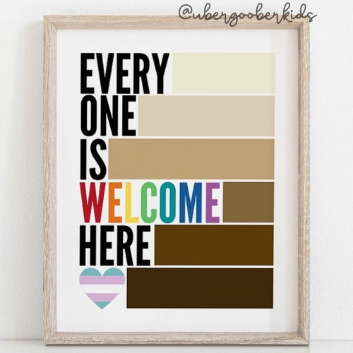 Inclusion Wall Art Everyone is Welcome Here Diversity - Etsy Canada