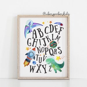 Space Wall Art, ABC Space Poster, Space Alphabet, Space Theme, Space ...