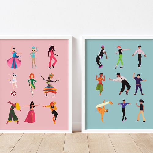 Printable Wall Print Set of 2 Diversity Dancers - Etsy