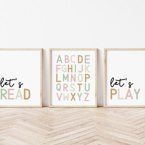 Playroom Wall Art Set, Playroom Posters, Playroom Decor, Neutral, Lets ...