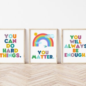 Positive Affirmations for Kids, Classroom Art, Motivational Poster ...