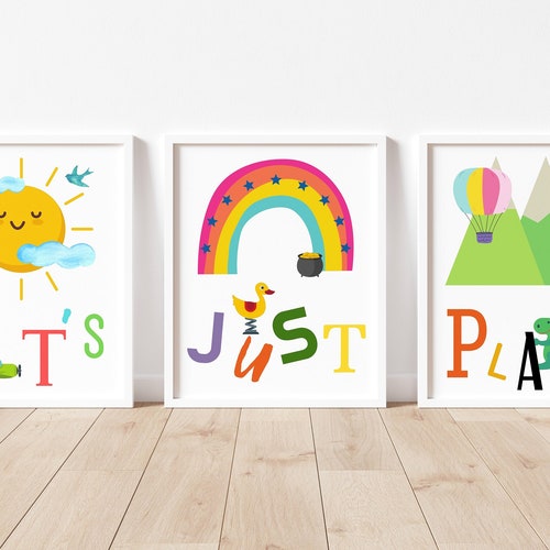 Playroom Wall Art Set of 3 Nursery Posters Toddler Wall Art - Etsy Canada