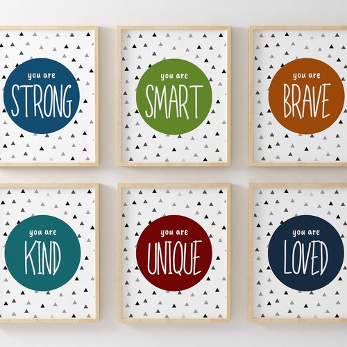 Playroom Wall Art Set Positive Affirmations for Kids - Etsy