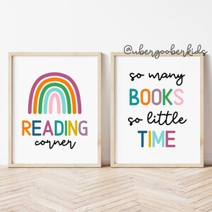 Reading Corner Wall Art, Classroom Art, Playroom Wall Decor, Playroom ...