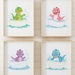 Dinosaur Bathroom Art for Kids, Bath Decor, Cute and Colorful ...