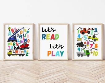 Playroom Wall Art Set of 3 Nursery Posters Toddler Wall Art | Etsy