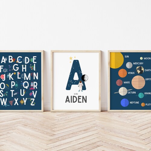 Space Nursery Prints Set of 18 Nursery Wall Art Astronaut - Etsy