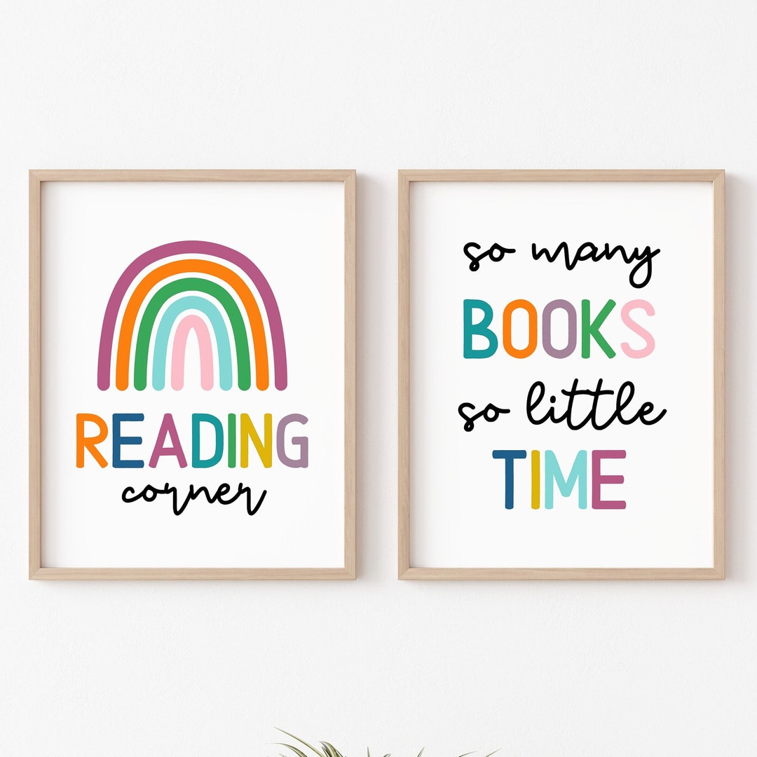 Reading Corner Wall Art, Classroom Art, Playroom Wall Decor, Playroom ...