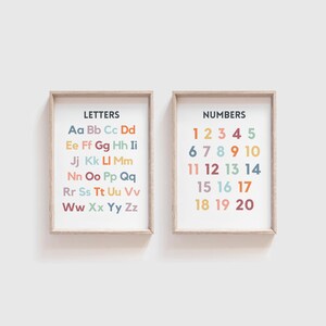 Educational Posters Set, Alphabet Poster, Boho Classroom Decor, for Kid ...